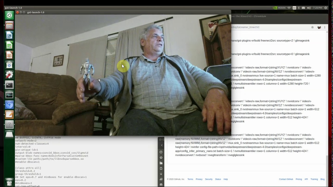Jetson Nano using the KinectV2 with Nvidia Deepstream