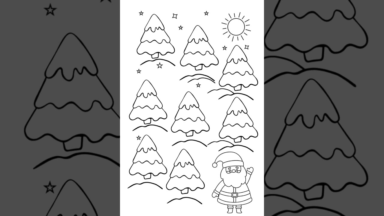 Christmas Tree Coloring Pages with Writing Paper