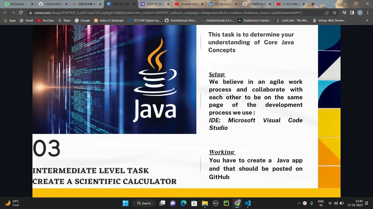 Task-3 :- Create a Scientific Calculator || Java Developer Internship || @LetsGrowMore