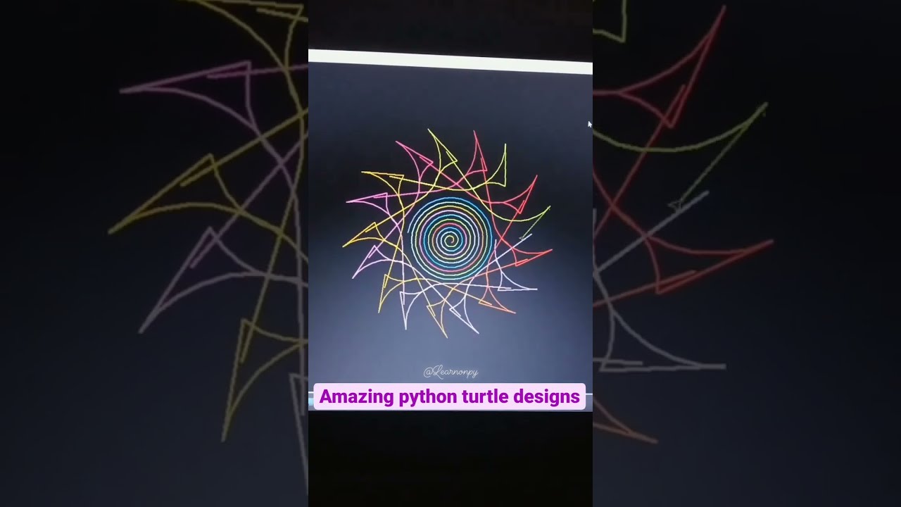 Python Turtle Graphics - 27 | Coding Status Video | Instagram Reels | Amazing Python Turtle Design |