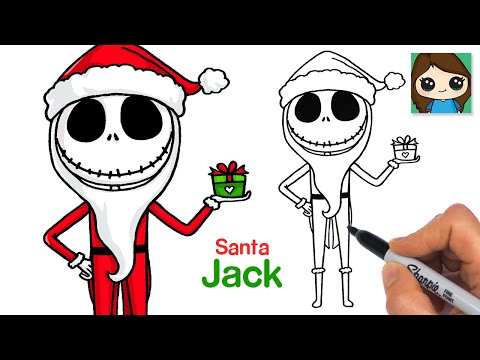 How to Draw Santa Jack Skellington | The Nightmare Before Christmas