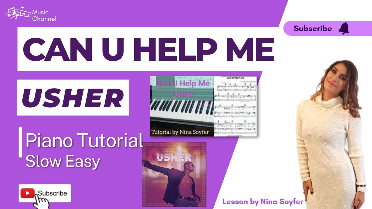 Can U Help Me. Usher. Piano Tutorial. Slow and easy. Piano Cords Included