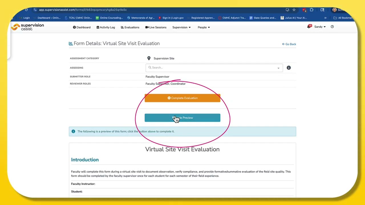 Site Visit Form Completion