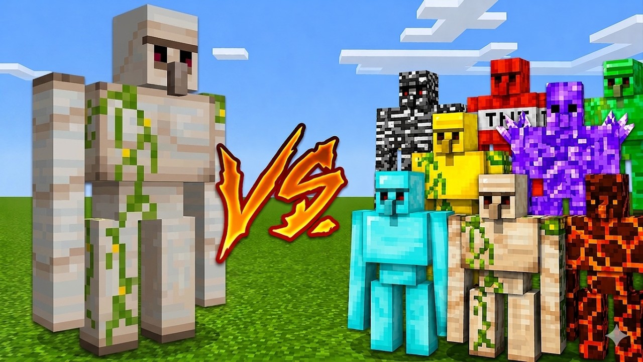 MUTANT IRON GOLEM VS All GOLEMS | Minecraft Mob Battle