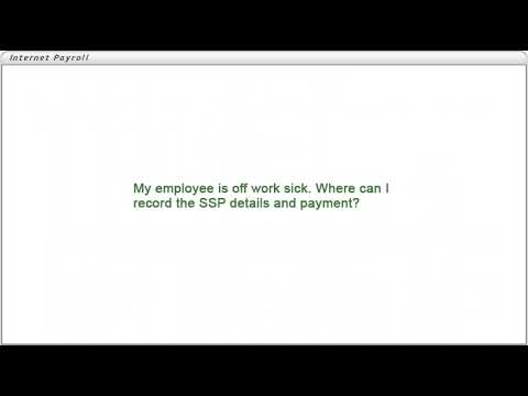 My employee is off work sick. Where can I record the SSP details and payment?