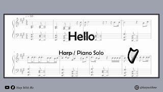 Adele - Hello (Harp / Piano Solo) - Intermediate by Harp With Me楽譜