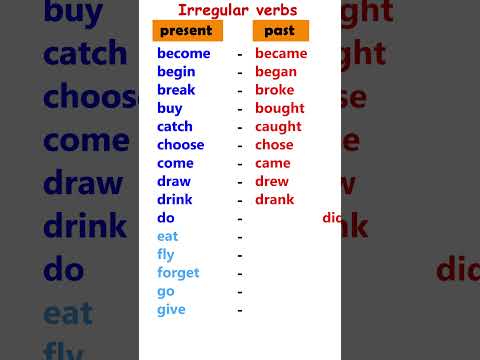 Irregular Verbs; 15 Essential Verbs for Beginners (Present & Past Forms)