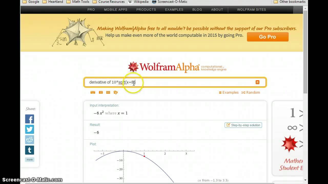 Busi Calc Applications of Derivatives - Finding Derivatives with Wolfram|Alpha