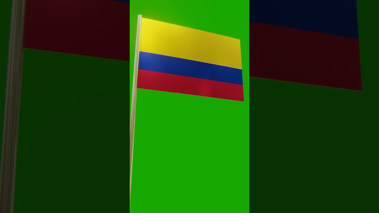 3D Flag | Colombia | green screen background version
