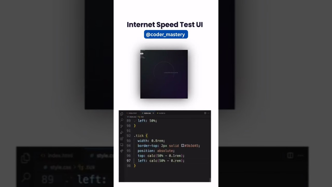 🚀 Built a sleek Internet Speed Test UI in just a few lines of code!⚡How fast is your internet today?