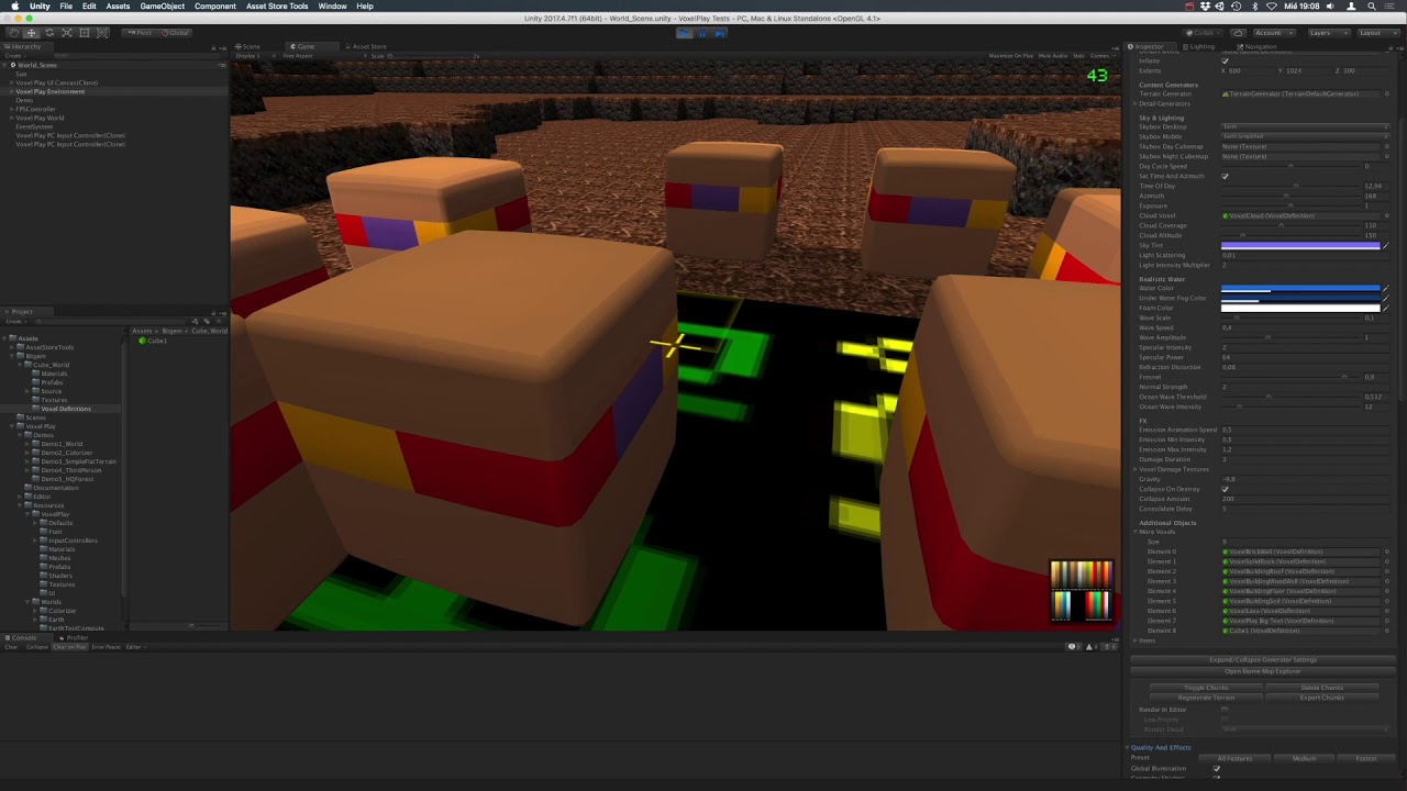 Custom voxels with LOD and material override