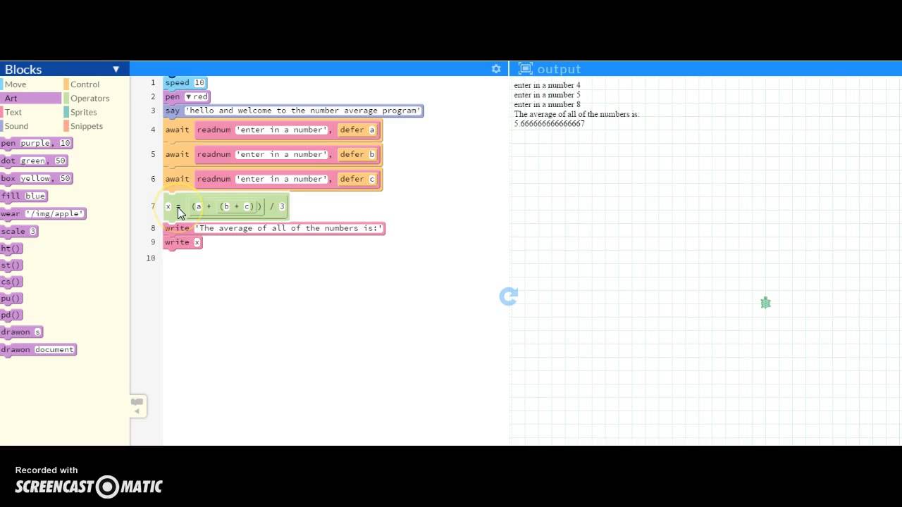 pencilcode sample program
