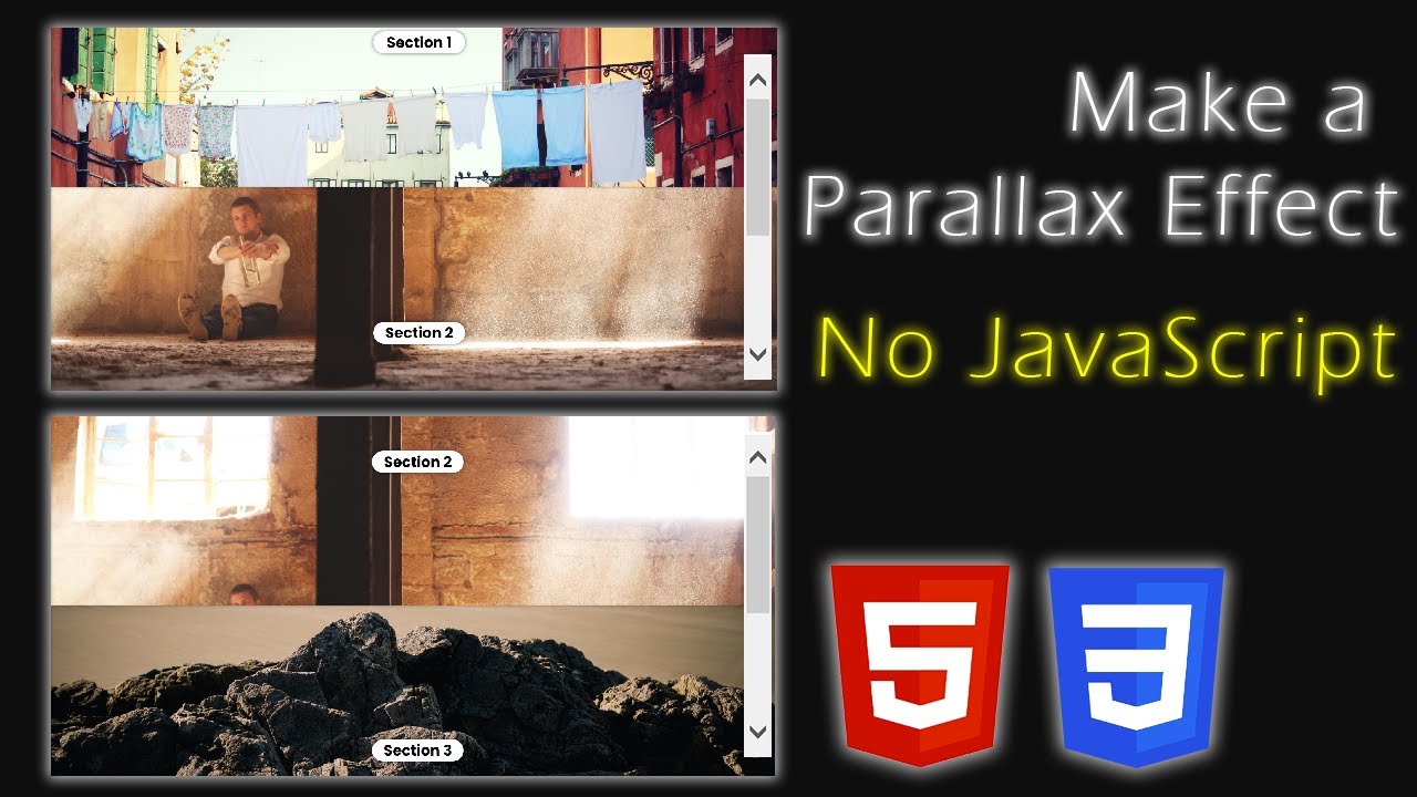 Make a Parallax Effect with Pure CSS - No JavaScript | HTML & CSS Tutorial