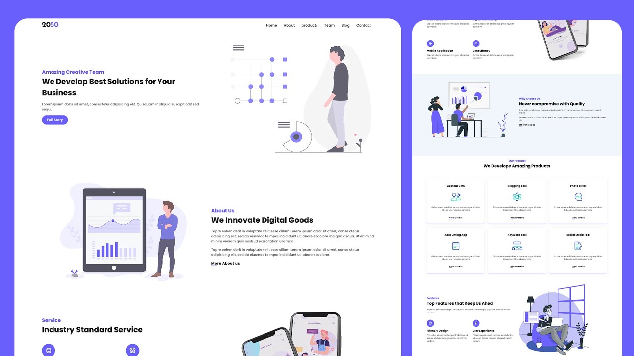 Build a Responsive Landing Page with Html Css Javascript