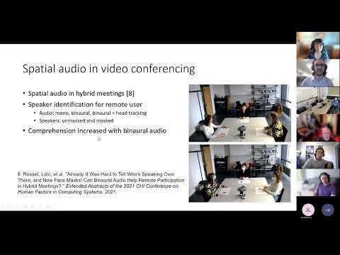 Binaural spatial audio positioning in video calls