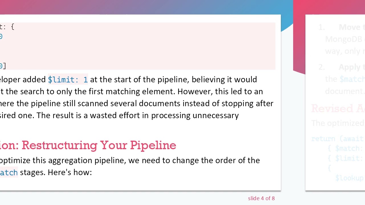 How to Optimize MongoDB Aggregation Pipelines by Restructuring $limit and $match