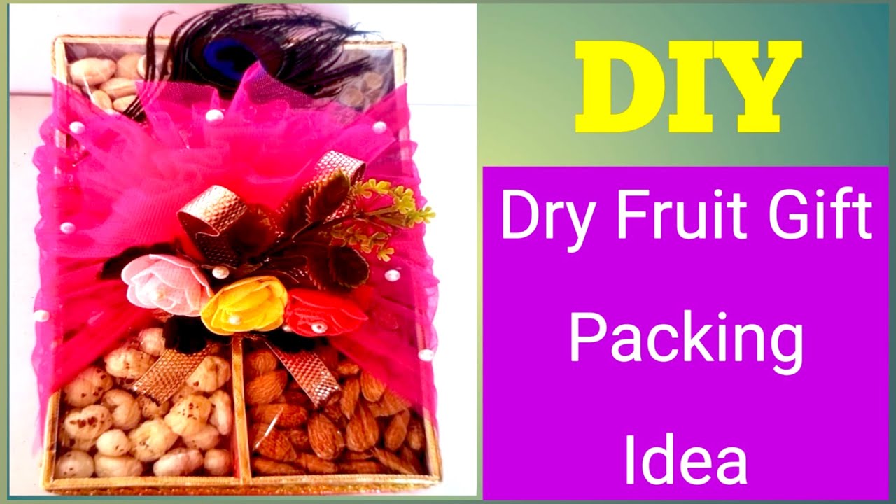 Dry Fruit Gift Packing Idea Using Empty Sweet Box (Cardboard Box)| Dry Fruit Tray Decoration Idea |