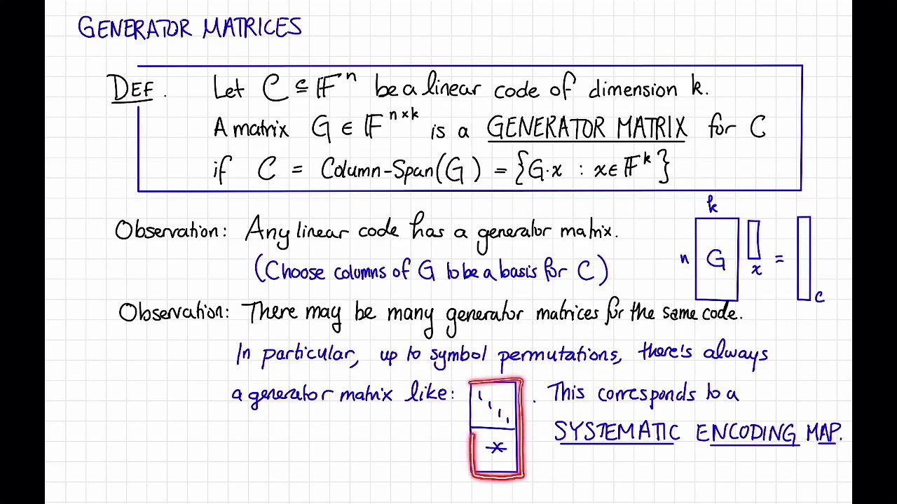 Lecture 2, Video 4: Linear Codes