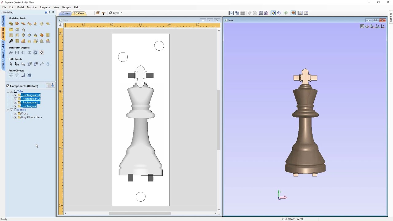 King Chess Piece | Vectric V11 Tutorials