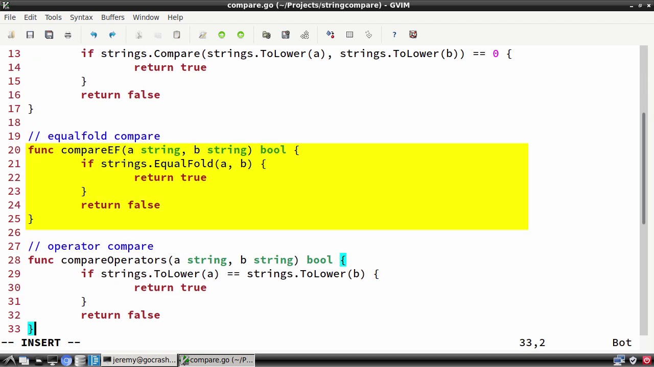 How Do I Compare Two Strings in Go?