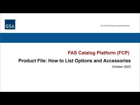 Adding Options and Accessories in FCP - MAS Vendor Training