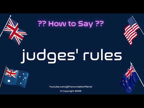 🏛️⚖️ How to Pronounce Judges' Rules? (CORRECTLY) | Pronunciation Planet