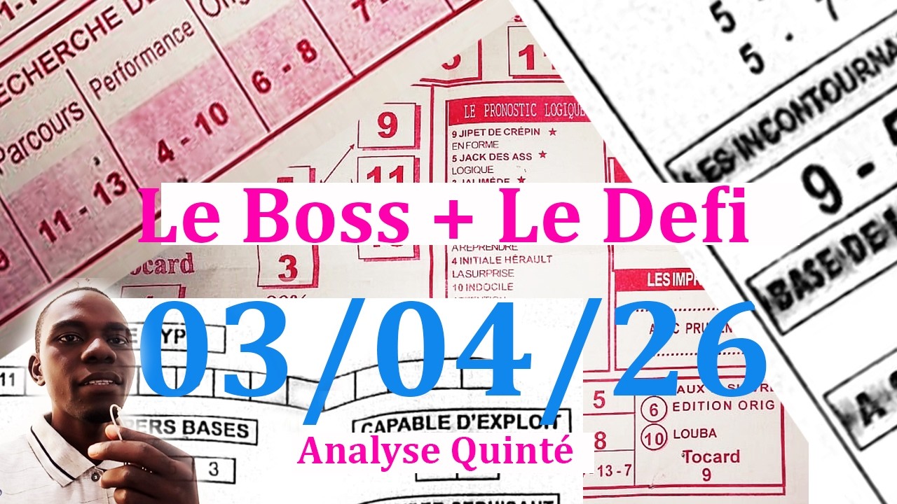 🚨🚨 Le BOSS VENREDI 03 Avril 2026 - Analyse : Vincennes (R1) 8e course – Prix Gratia