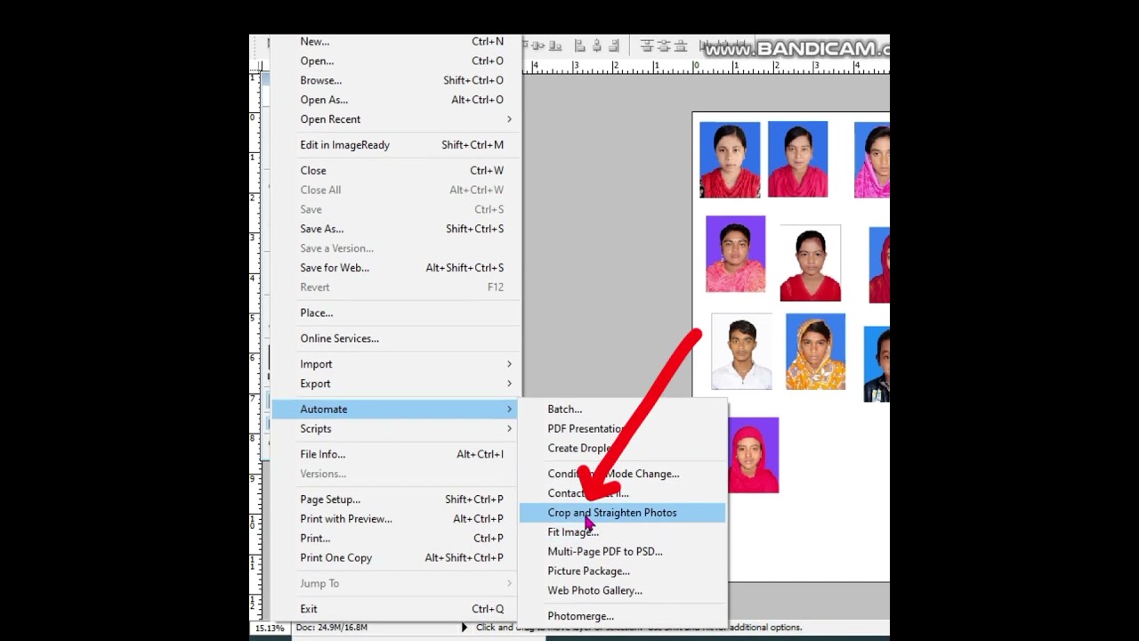 How to crop multiple images on one page in a short time and save time.#adobephotosshop#computer