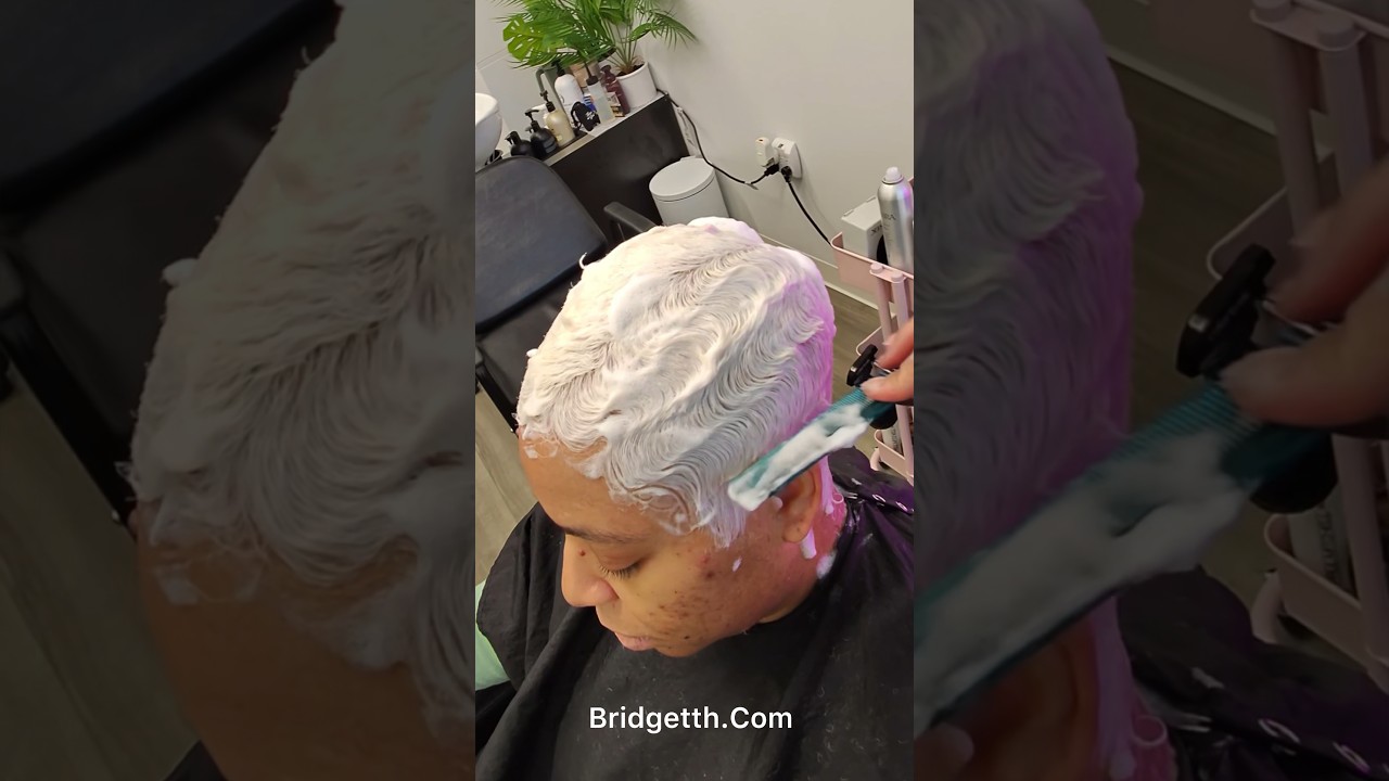 Before & After Platinum Blonde Hair Black Woman | Pixie Haircut | Dallas Hair Stylist #pixiecut