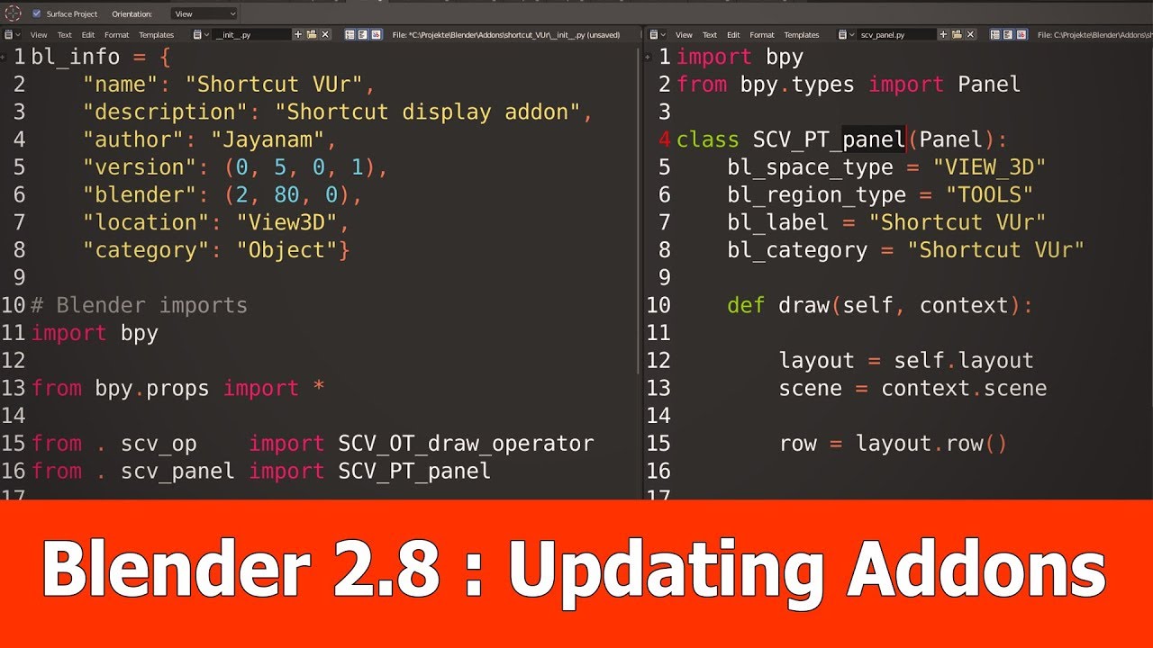 Blender 2.8 Updating Addon Python Scripts