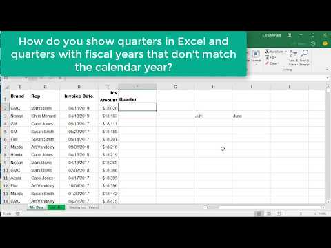 Excel Choose & Month function for Quarters where fiscal year is not calendar year - Chris Menard