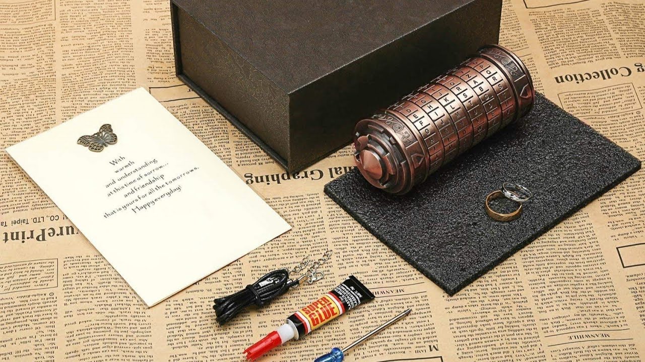 Da Vinci Code Mini Cryptex Lock Puzzle Boxes with Hidden Compartments | Smart Puzzle