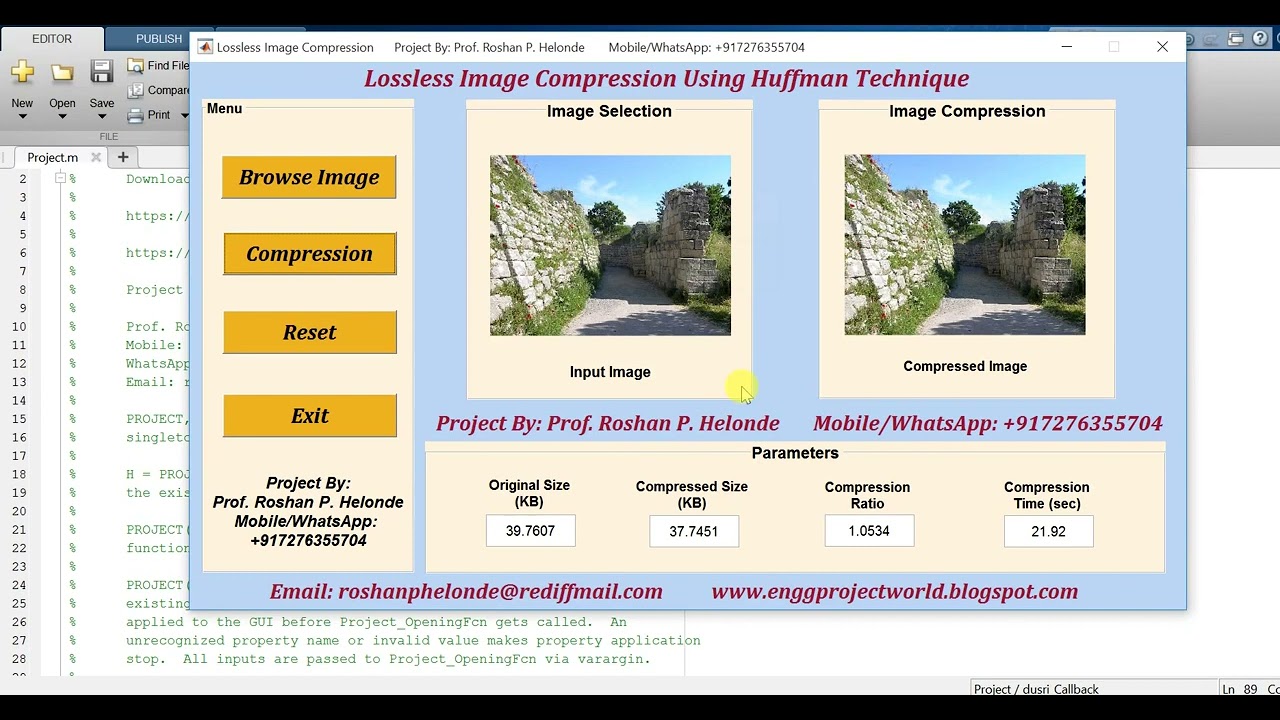 Huffman Image Compression Using Huffman Technique | With Source Code | Image Compression Matlab Code