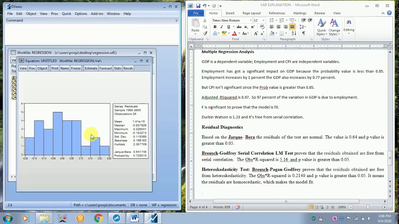 HOW TO DO MULTIPLE REGRESSION  EVIEWS