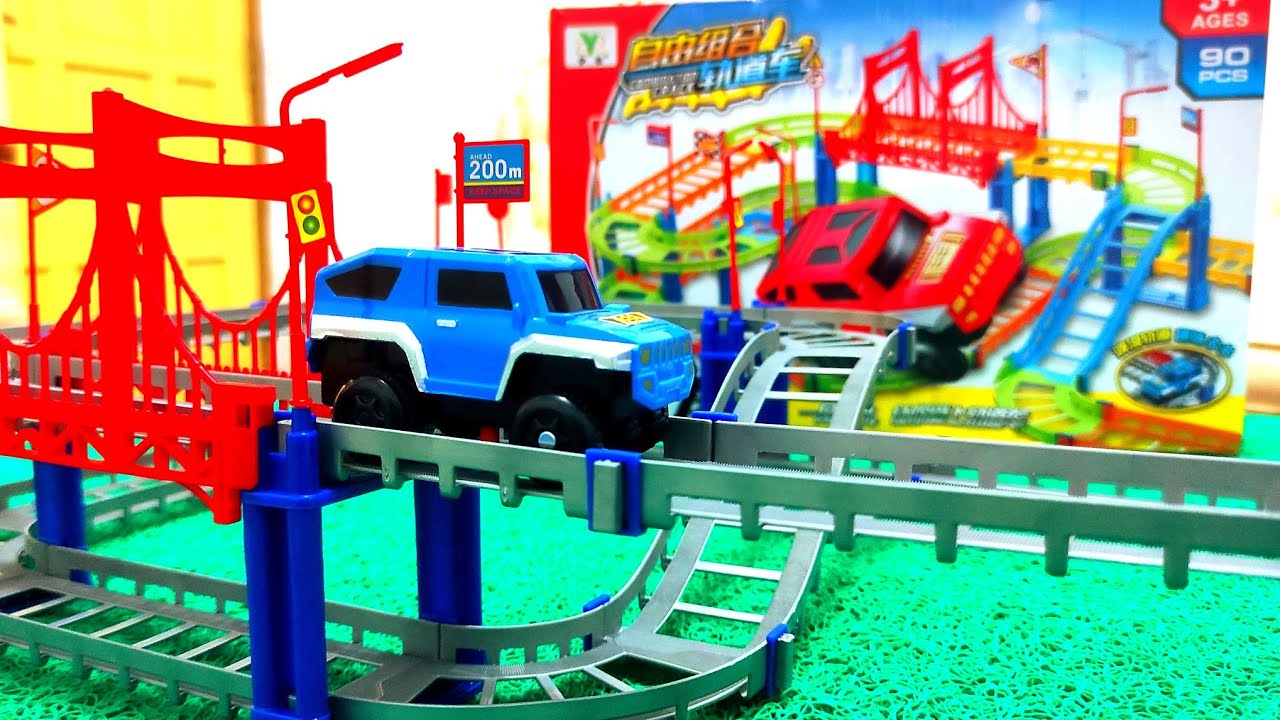 Unboxing Mainan Anak Mobil Mobilan Urban Rail Edukasi DIY Car Track Set Rakit Jalur Lintasan Mobil