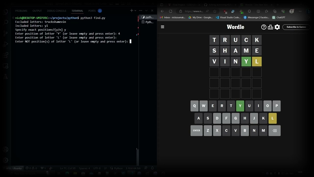 CS50p 2023 Final Project: Wordle Solver