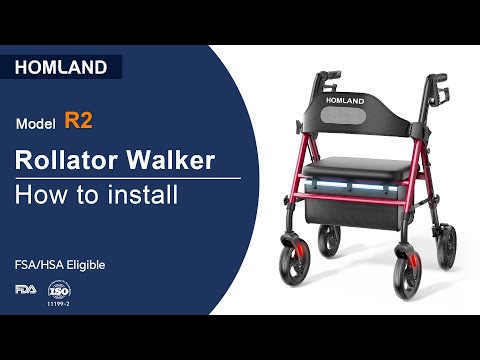 How to Install 4 Wheel Rollator Walker (Model: R2)