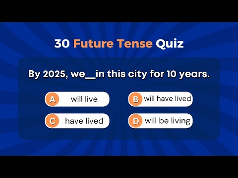 30 Future Tense Quiz | How Well Do You Know It? | English Grammar Quiz