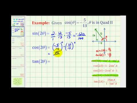 Example 1: Determine Double Angle Trig Function Values Given Information | Math Help from ...