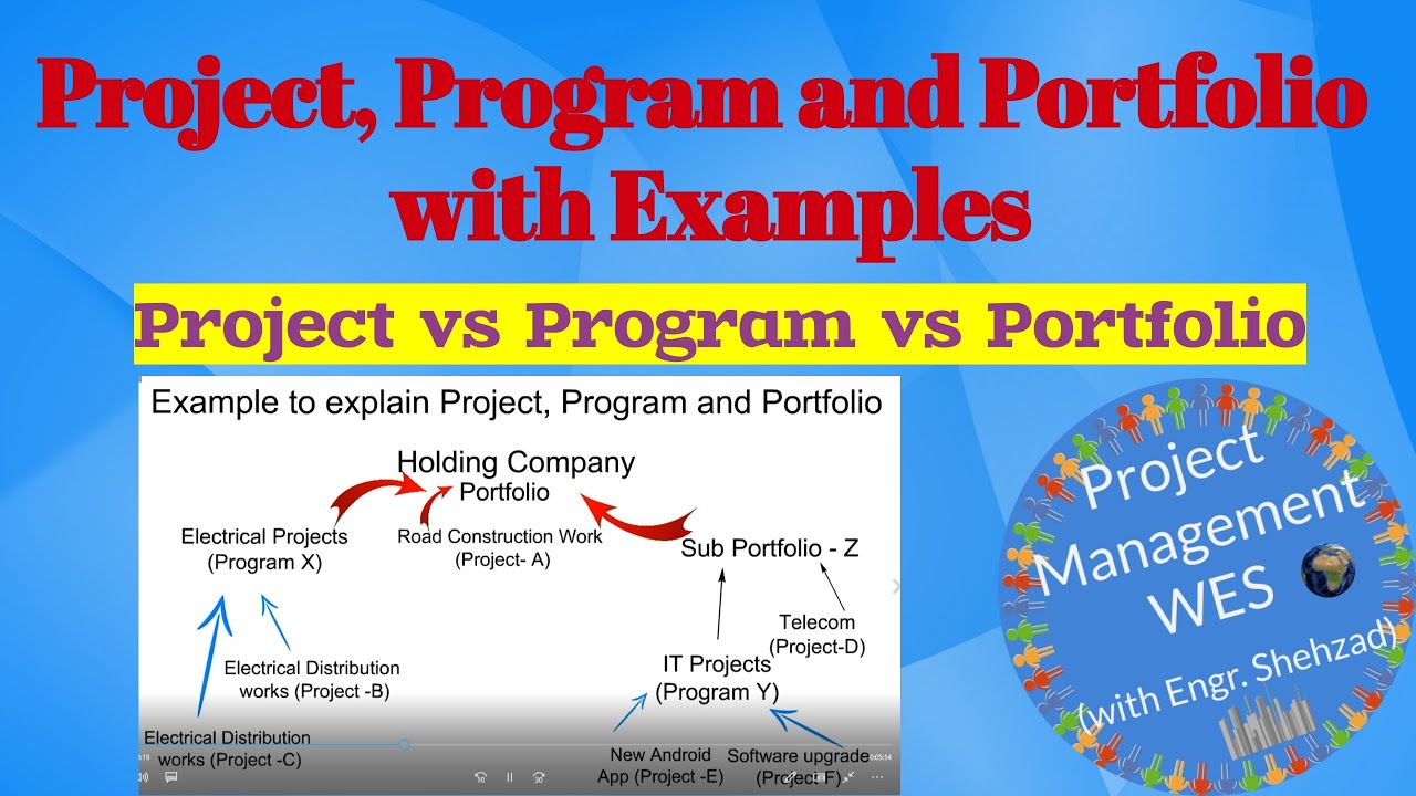 Project, Program and Portfolio with Examples, Project vs Program vs Portfolio, Project Management