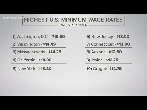 Several states set to increase minimum wage rates