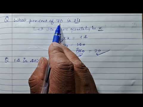 What percent of 70 is 14