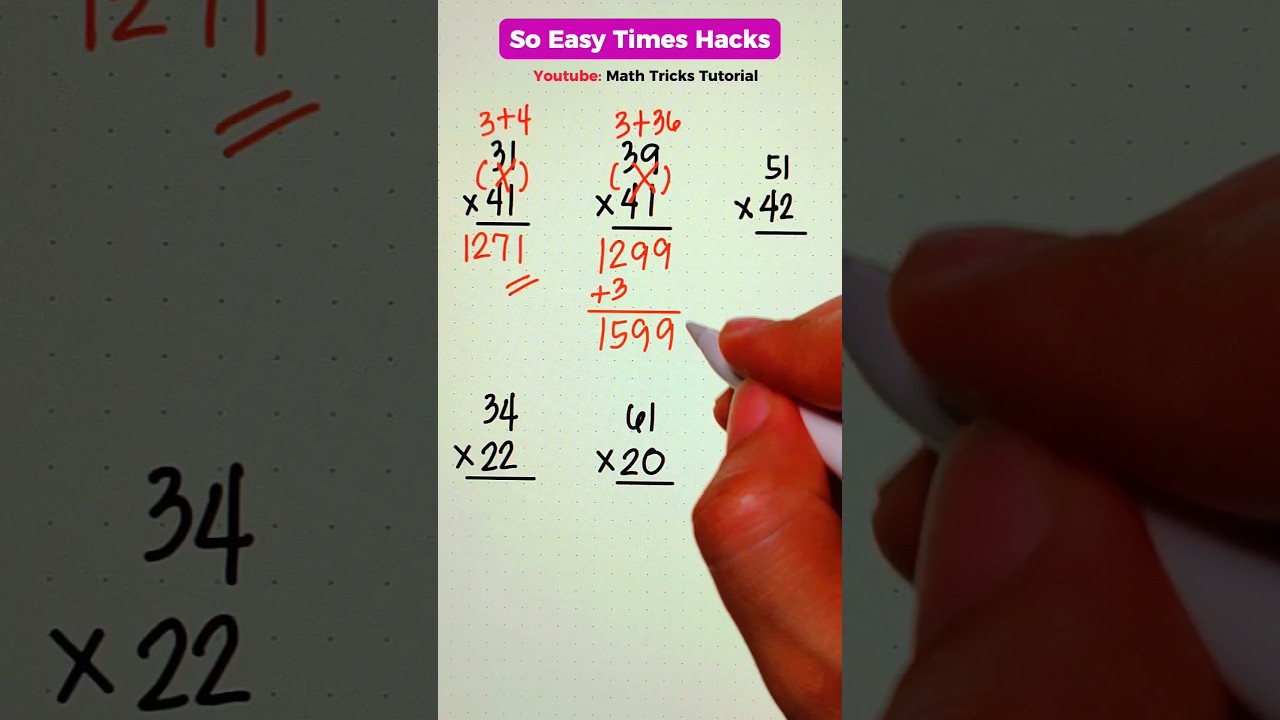 Easy Math Hacks #MathTricksTutorial #maths #tutorial #mathematics