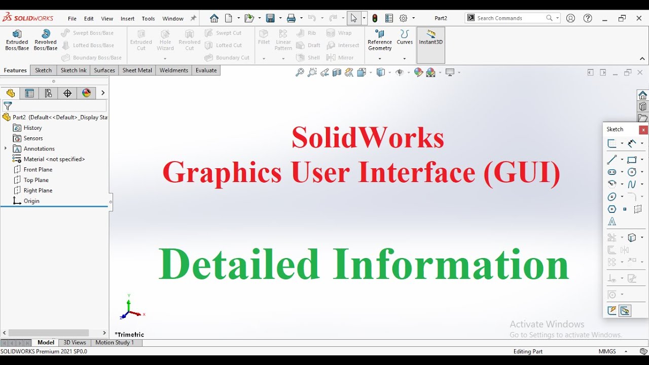 SolidWorks | User Interface Explained | Basic Tutorial for Beginners