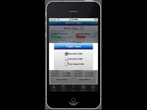 Kony Mobile Airlines iPhone SPA / HTML5