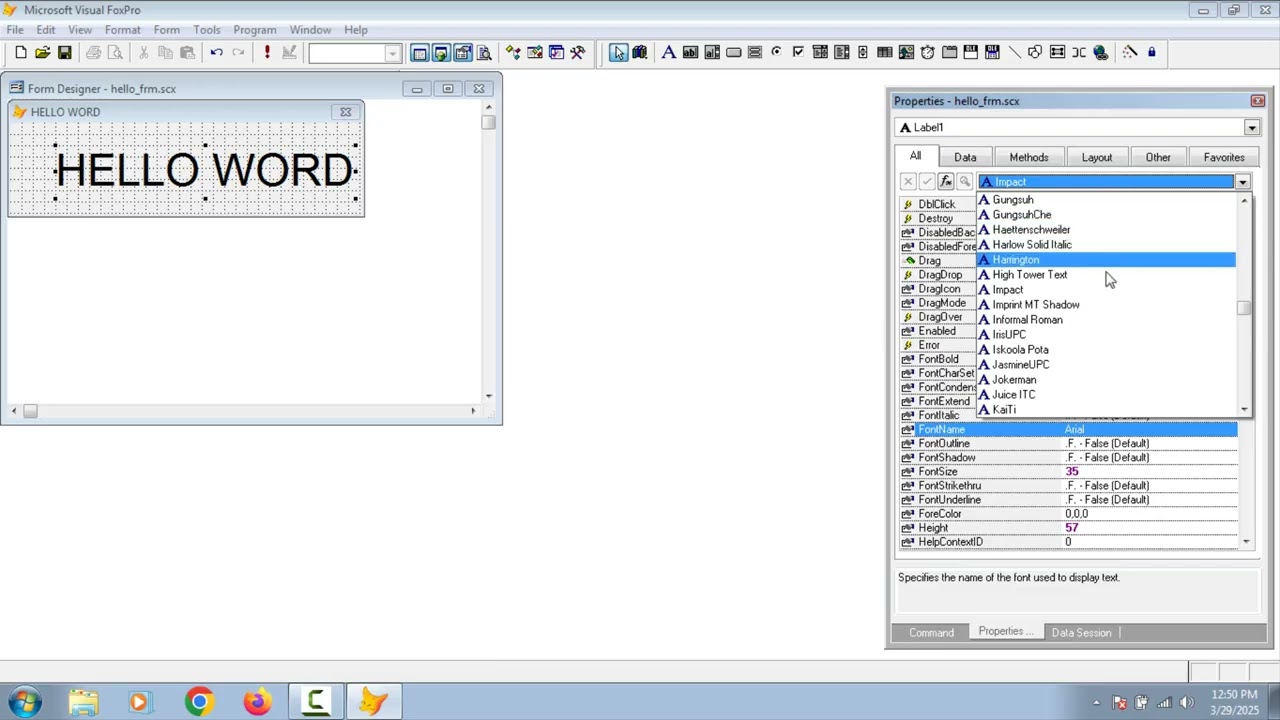 Microsoft Visual Foxpro - Create Project, Form and Build