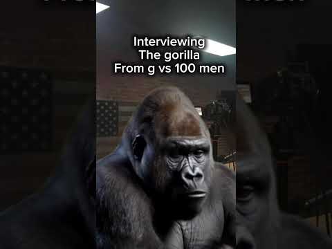 οΏΌ Interviewing gorilla vs 100 men #memes #ai #funny οΏΌ