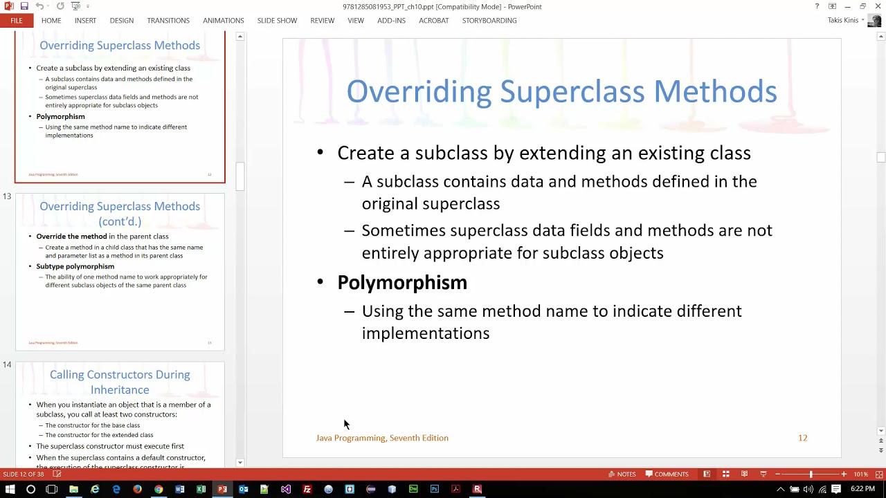 Java Programming 1 - Chapter 10 Lecture - Spring 2016