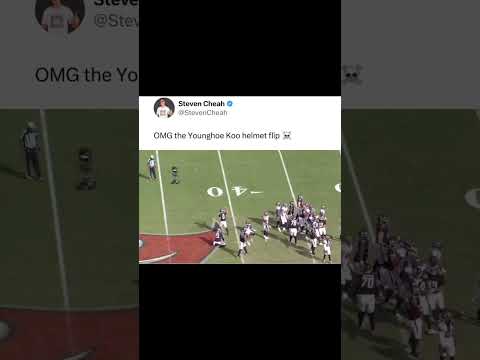 Younghoe Koo helmet flip after the game winner for the Falcons just adds to his legend status