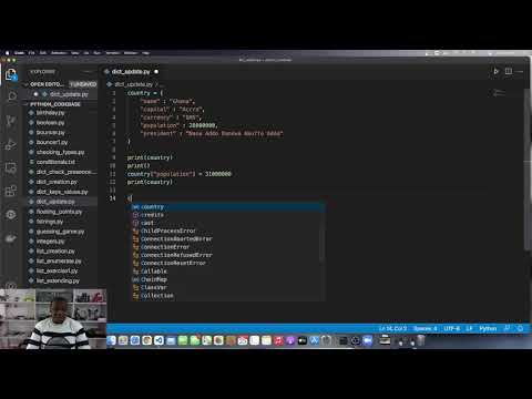Python Programming 100 : Updating Dictionary Values